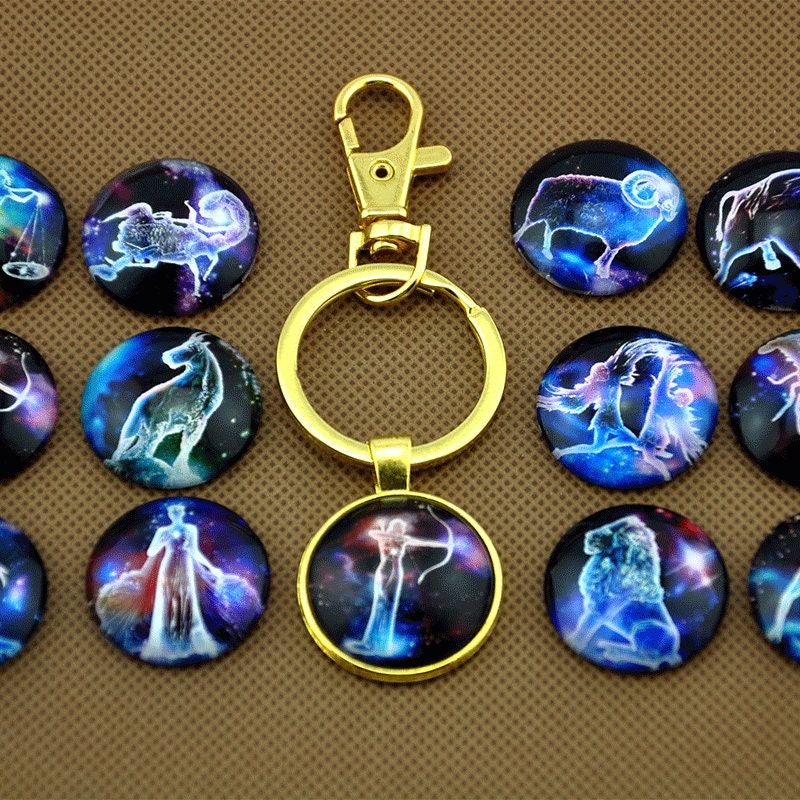Zodiac Signs Key Chainzodiac Keychainastrological Signs - Etsy