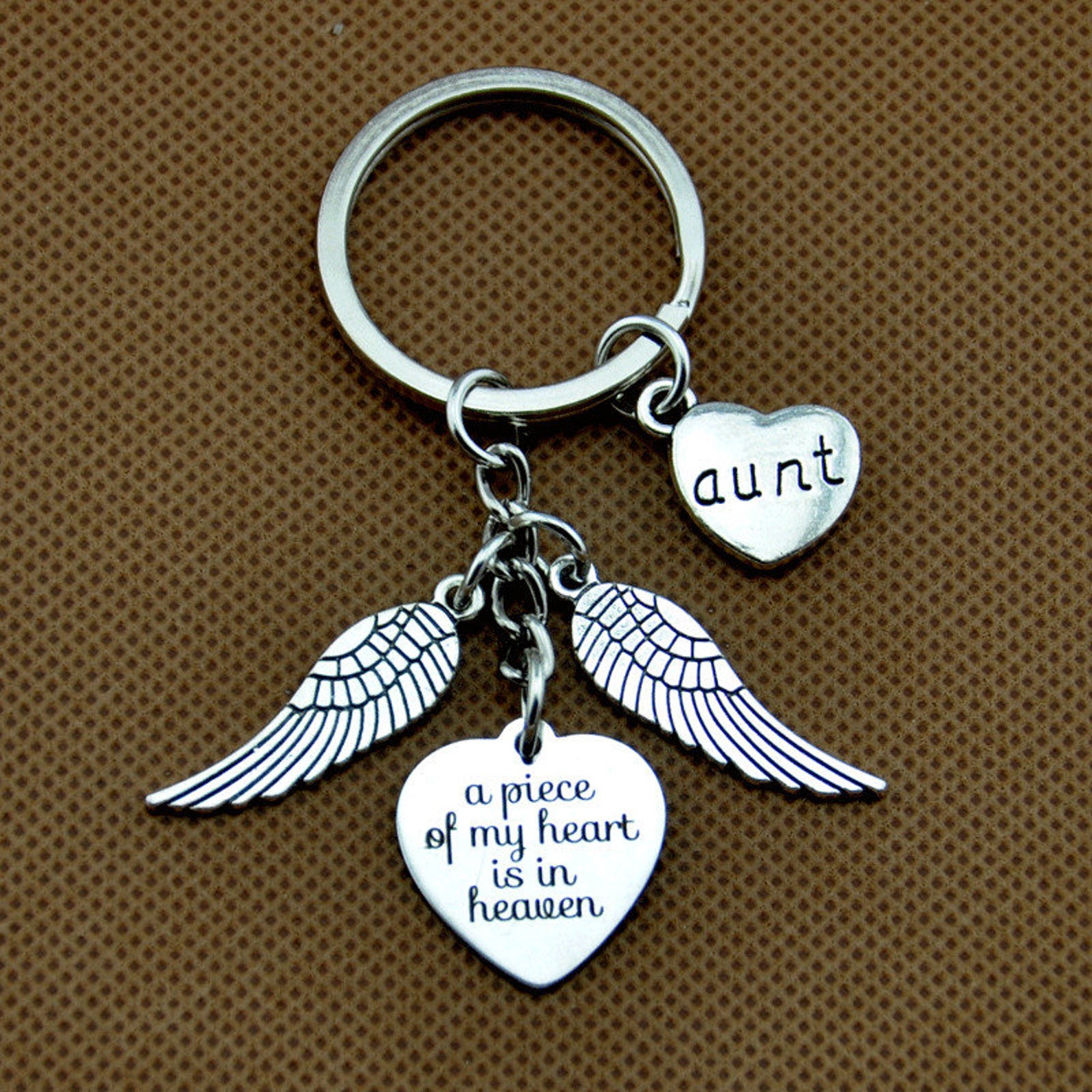 Angel Wing Keychain, Memorial Key Chain, A Piece of My Heart is in ...