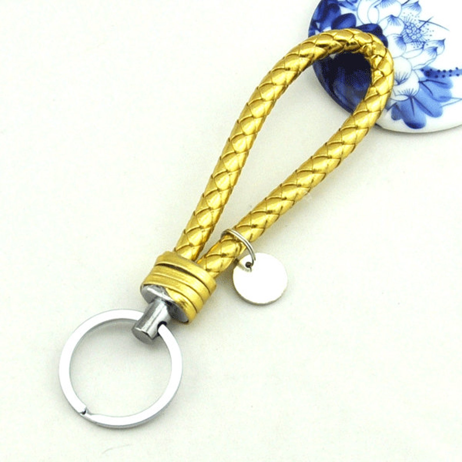 Cute Handmade Leather Hand Braided Keychain Key Fob Key Chain Ring ...