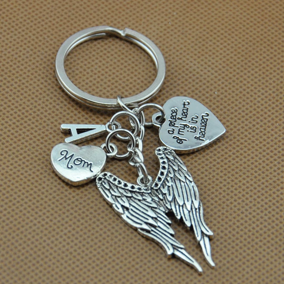 Angel Wing Keychain, Memorial Key Chain, A Piece of My Heart is in ...
