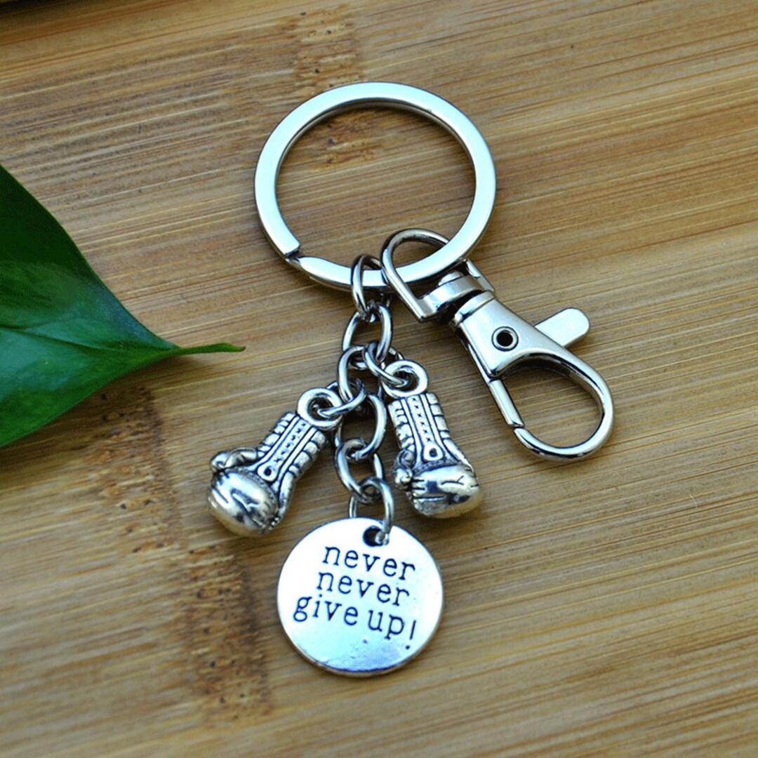 Never Give up Key Chain,boxing Gloves Key Chain, Boxing Gloves Car ...