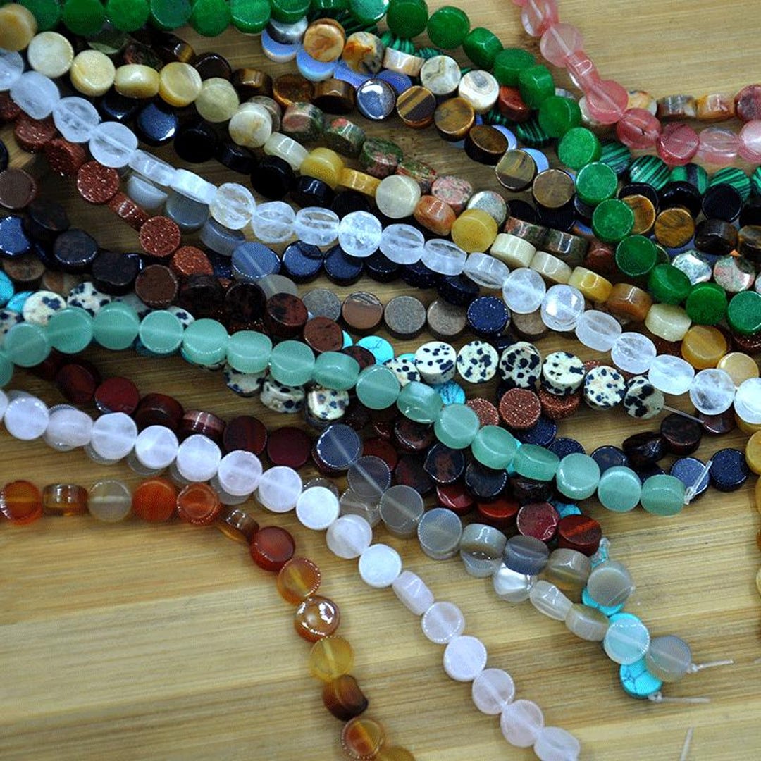 10mm Flat Coin Beads,special Shape,gemstone Beads,natural Gemstone ...