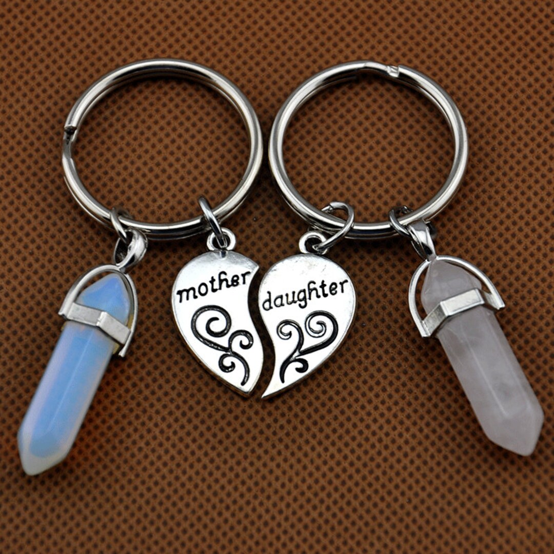 Crystal Keychain,mother Daughter Keychains,set of 2 Mom Daughter Gifts ...