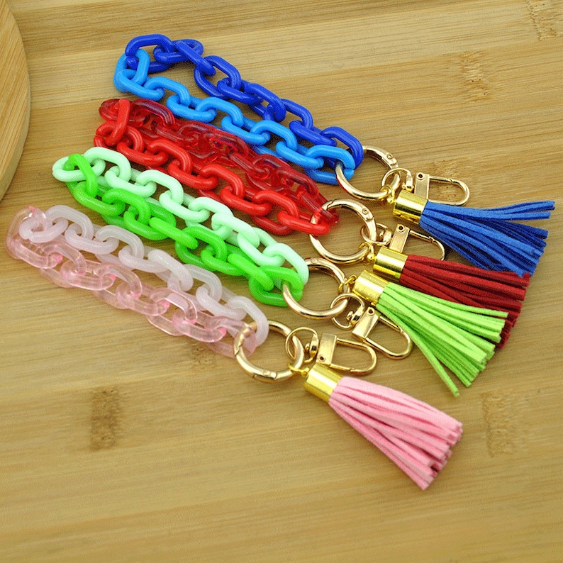 Bracelet Keychain，chunky Chain Link Wristlet Keychain，bag Purse Wallet ...