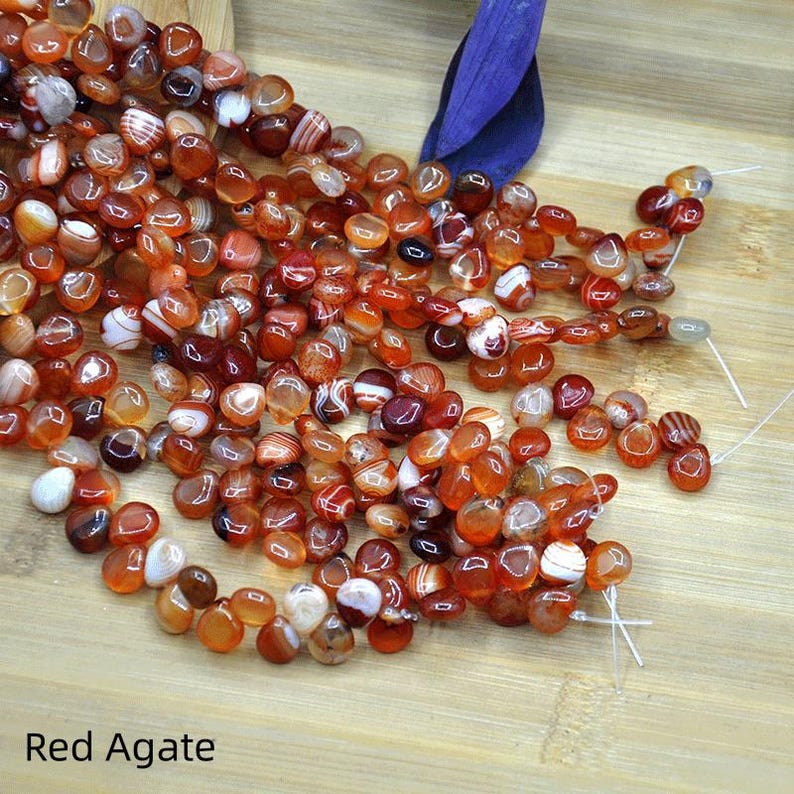30pcs Natural Teardrop Gemstone Beads,10x12mm Drop Petal Horizontal ...