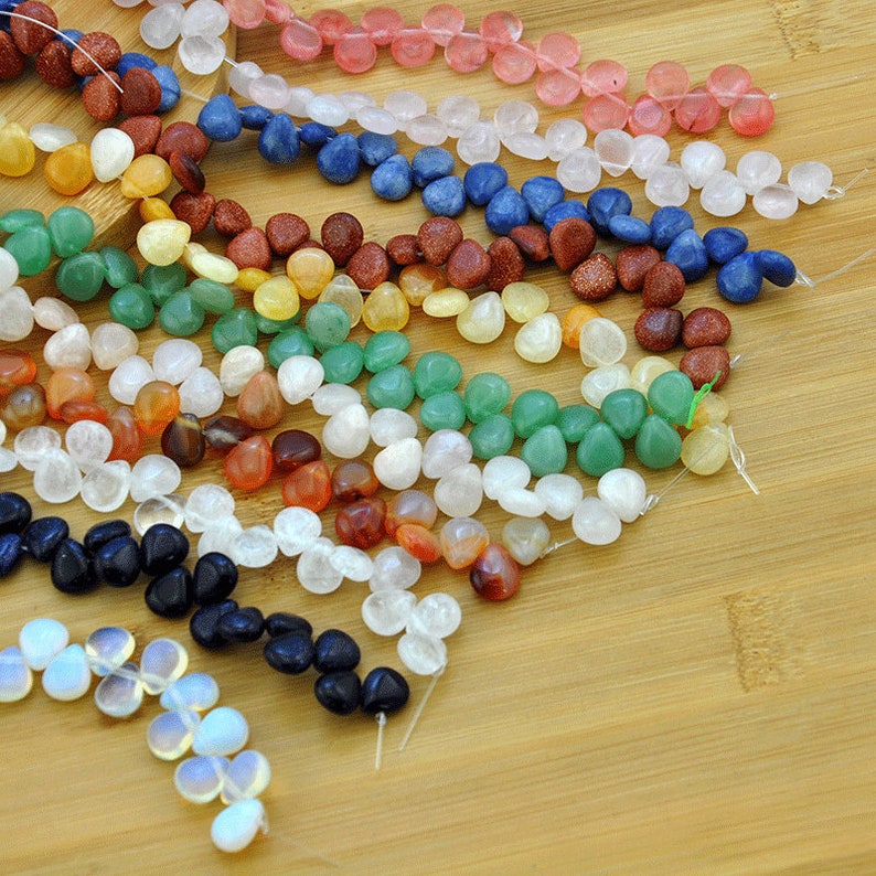30pcs Natural Teardrop Gemstone Beads,10x12mm Drop Petal Horizontal ...