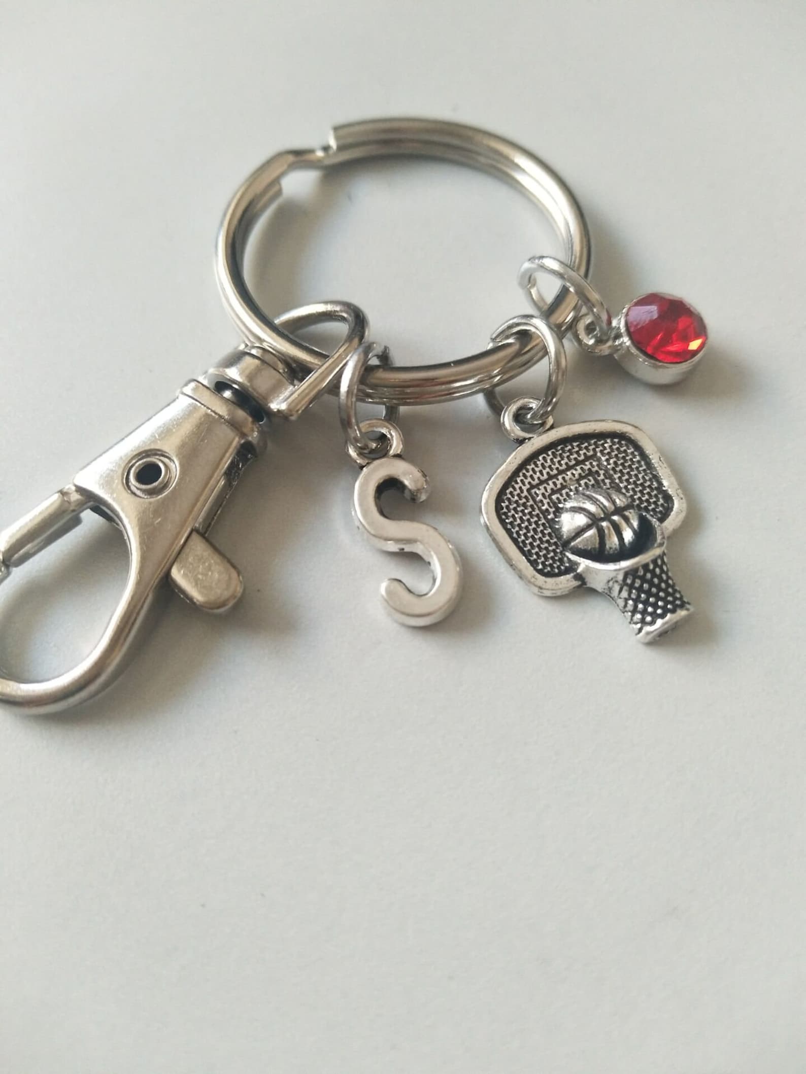 Basketball Key Ring Basketball Net Keychain With Birthstone - Etsy