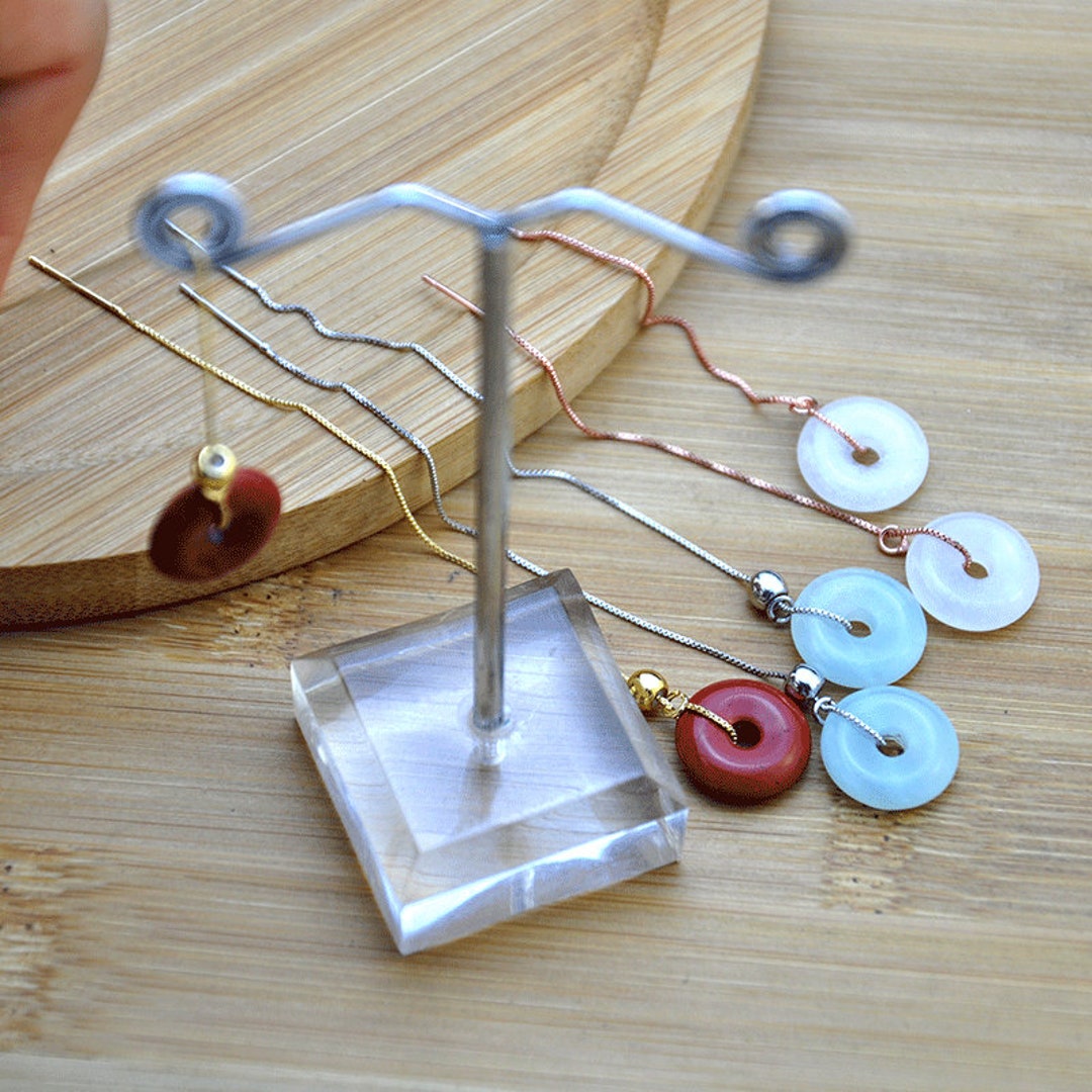 Long Ear Thread Natural Stone Earrings，crystal Doughnut Drop Earrings ...