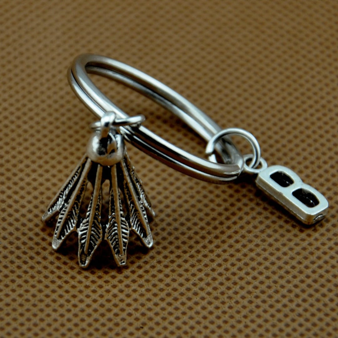 Badminton Key Chain, Birdie Keychain, Feather Shuttlecock Keyring Gift ...