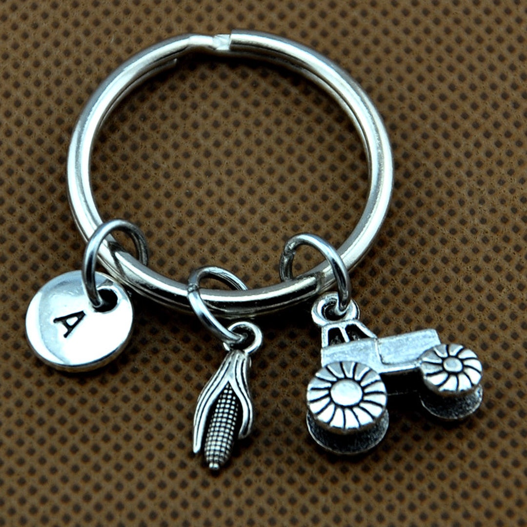 Tractor Keychain SMALL Tractor Keyring Dad Keychain Farming Gift ...