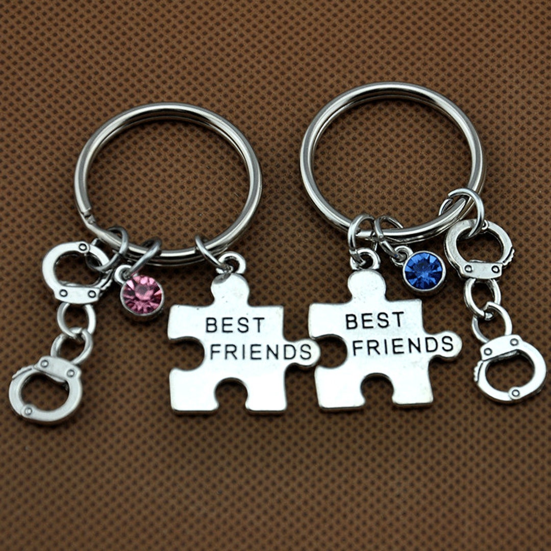 Best Friends Charm Keychain handcuffs Keychain-best Friend Gift Idea ...