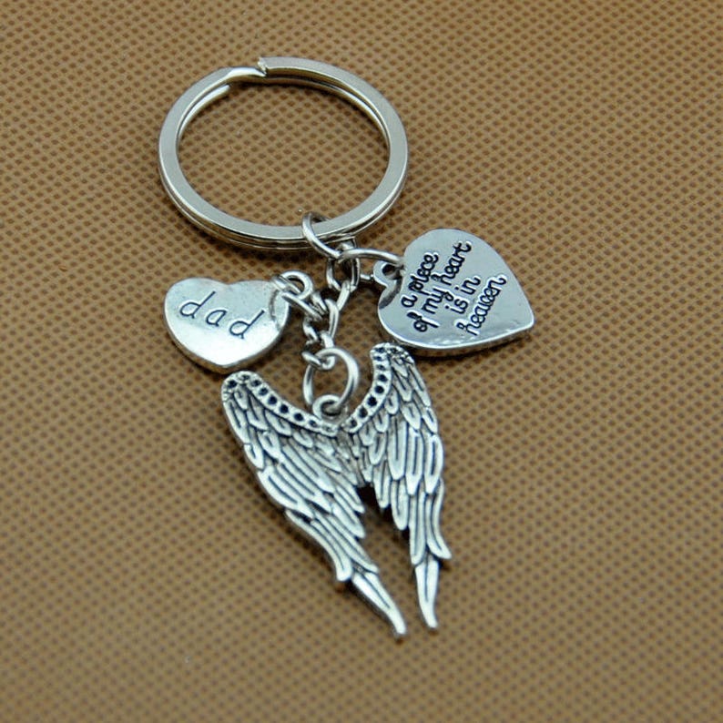 Angel Wing Keychain Memorial Key Chain A Piece of My Heart - Etsy