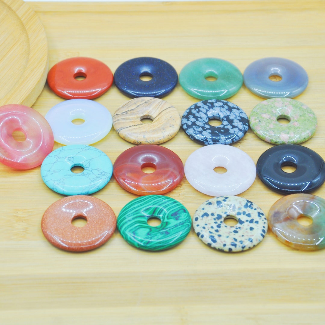 40mm Big Crystal Donut Pendant, Round Circle Pendant, Lucky Safety ...