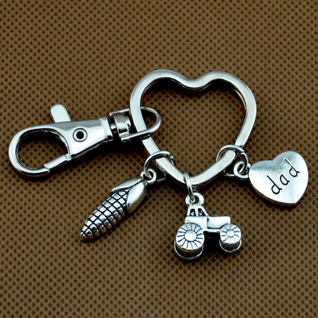 Tractor Keychain SMALL Tractor Keyring Dad Keychain Boyfriend Keychain ...