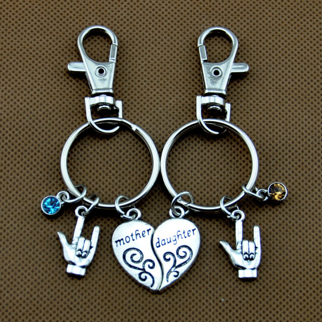 Mother Daughter Keychains,set of 2 Mom Daughter Gifts,lovely Jewelry ...