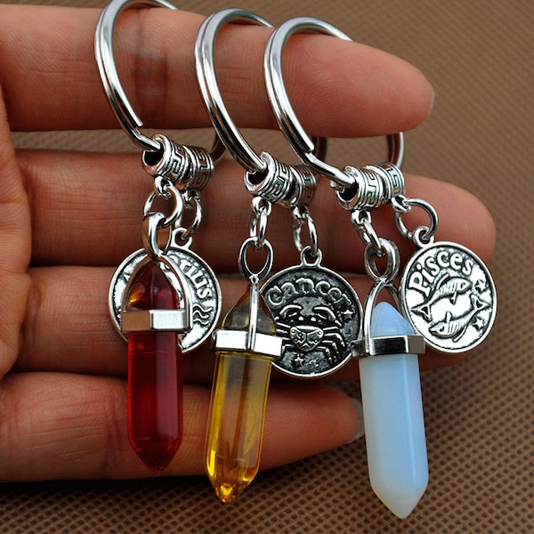 Gemstone Keychain - Etsy