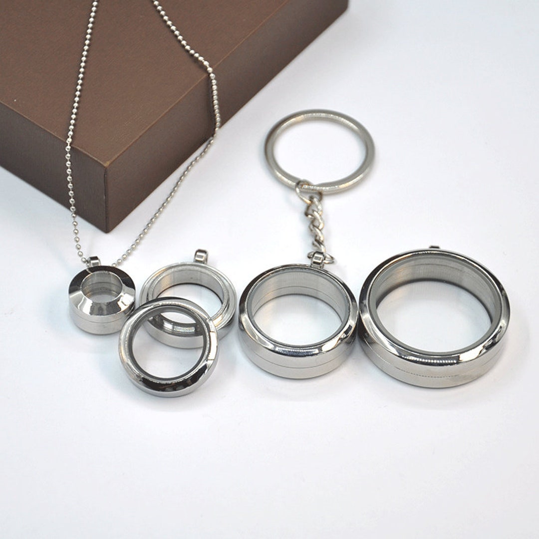 Stainless Steel Glass Locket Necklace/keychain,glass Locket Necklace ...