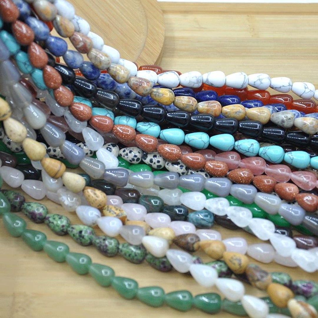 6×9mm/8×12mm/10×14mm Natural Teardrop Gemstone Beads for Jewelry Making ...