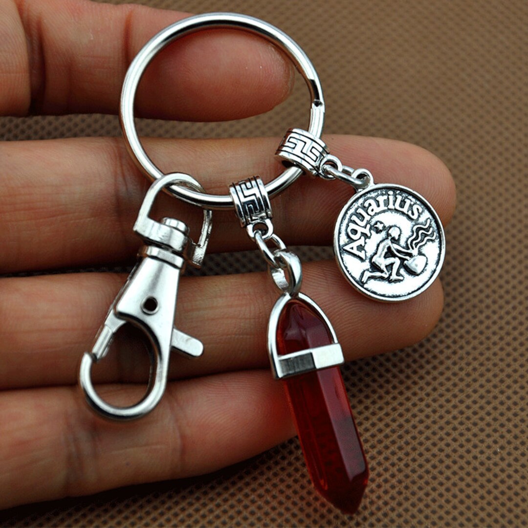 Crystal Keychain/ Crystal Key Ring/zodiac Keychain/gemstone Keychain ...