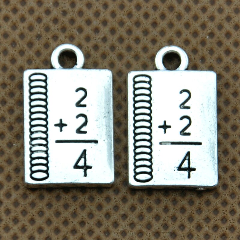 Book Math Charms Antique Silvermathematics Pendantschool - Etsy
