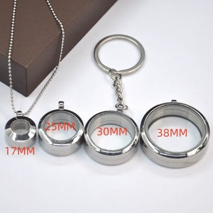 Stainless Steel Glass Locket Necklace/keychain,glass Locket Necklace ...