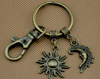 Sun & Moon Keychains - Etsy