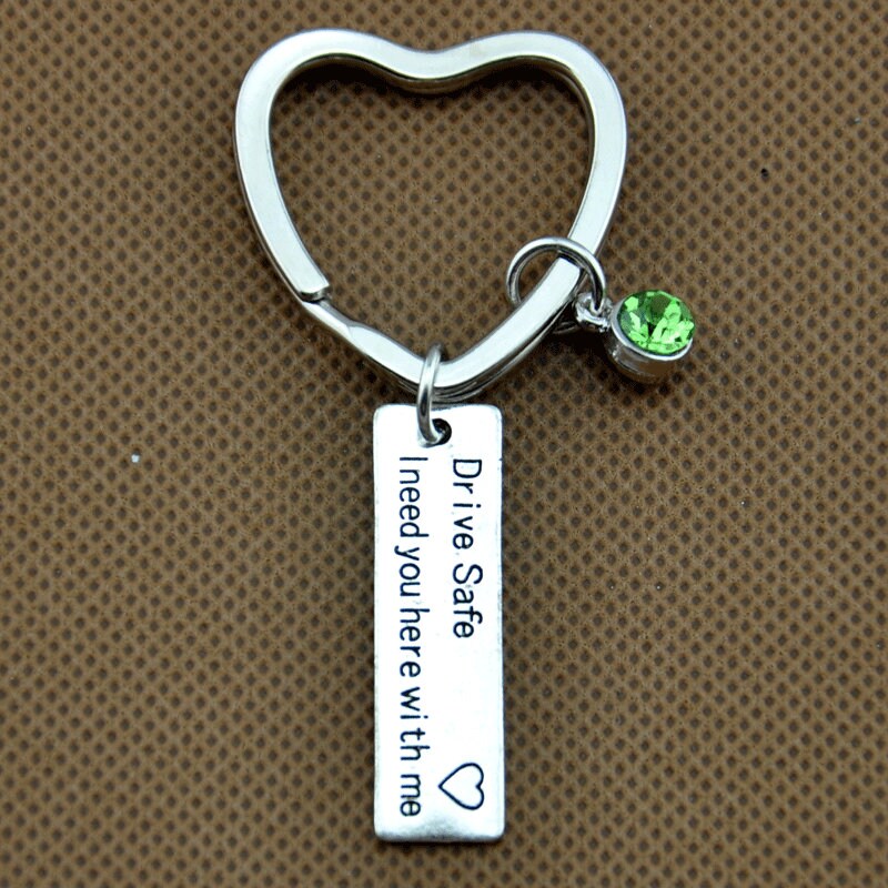 Drive Safe Key Ringcustomizable Keychain With Birthstone | Etsy