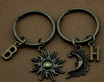 Sun & Moon Keychains - Etsy