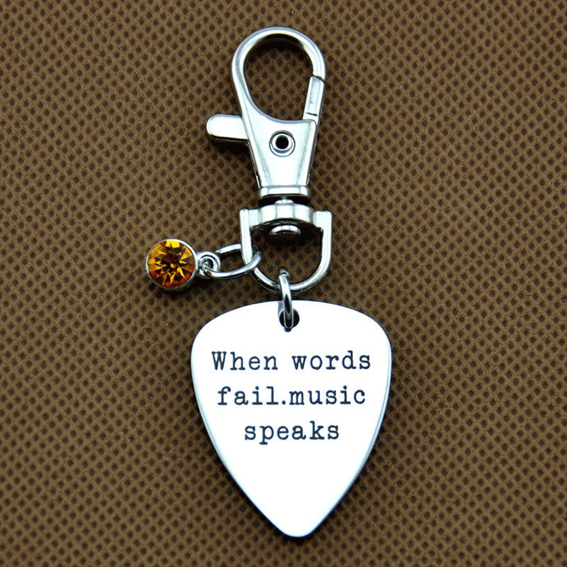 When Words Fail Music Speaks Keychainmusic Note Keychain | Etsy