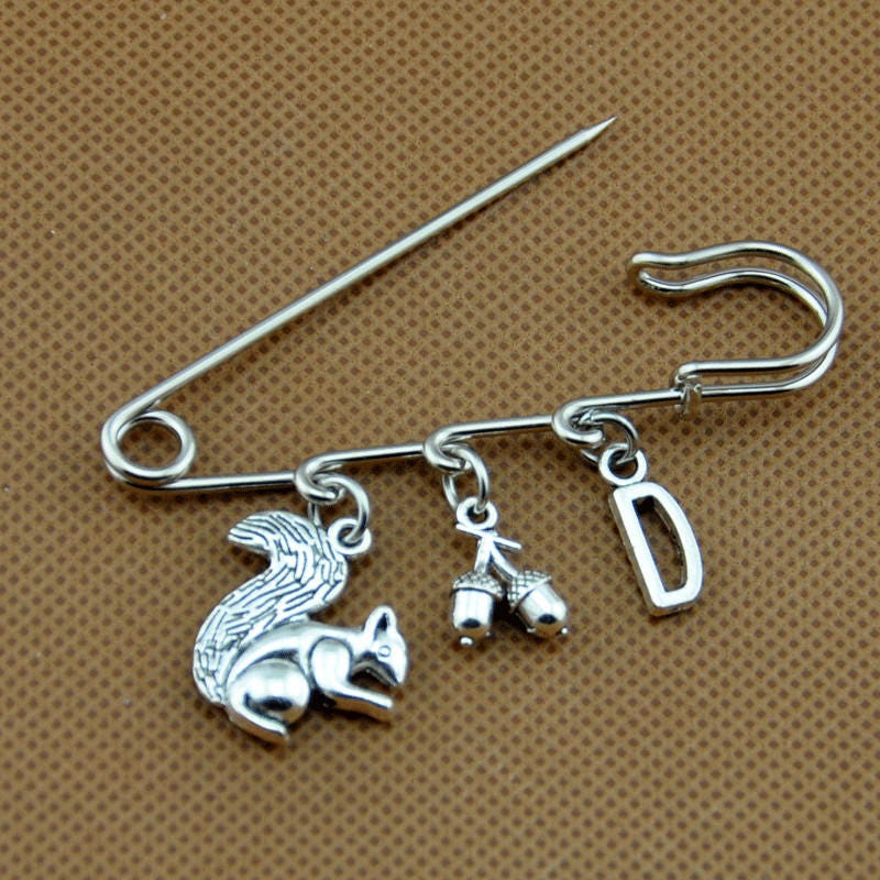 Squirrel Safety Pinsmonogrammed Safety Pins Safety Pin | Etsy