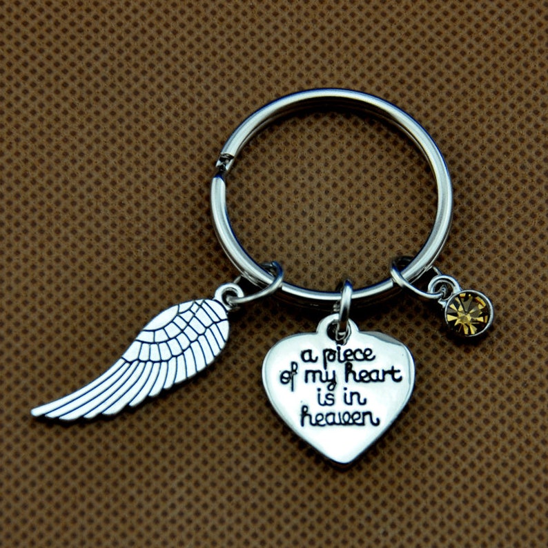 Angel Wing Keychain Memorial Key Chain A Piece of My Heart - Etsy