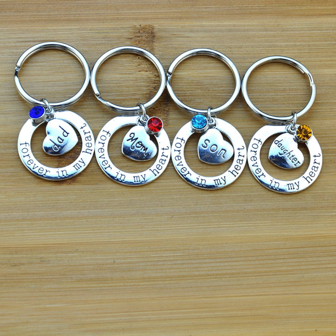 Memorial Keychain, Personalized, Forever in My Heart, Sympathy Gift ...