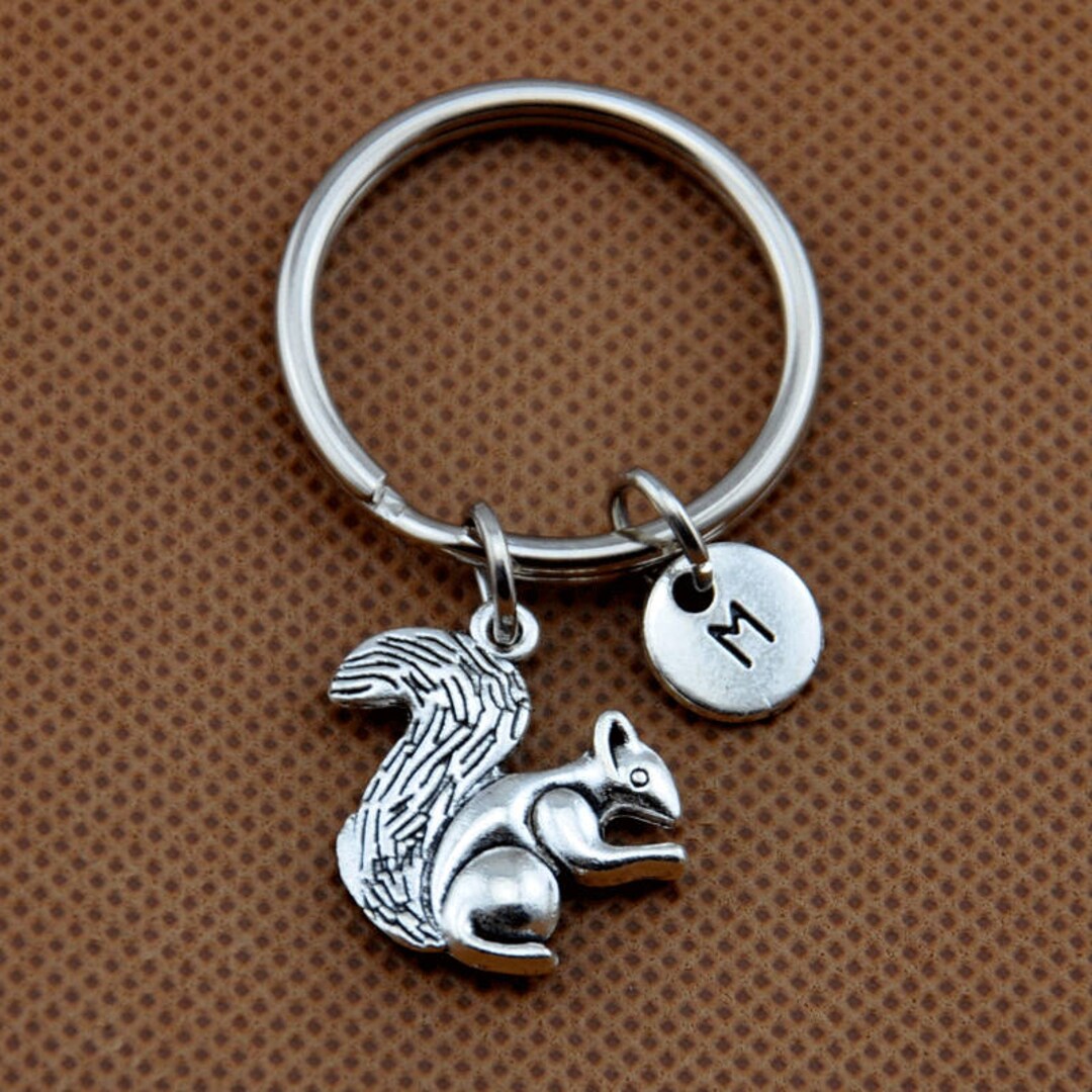 Squirrel Keychain Squirrel Key Chains Custom Any Charm Squirrel Keyring ...