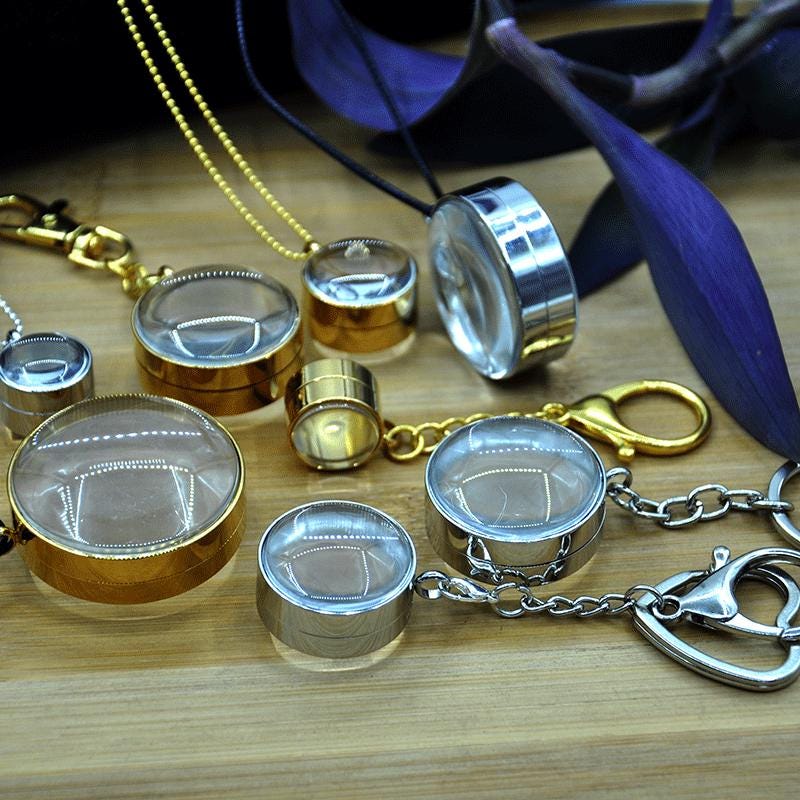 Curved Glass Living Memory Locket Floating Locket Necklace、keychain ...