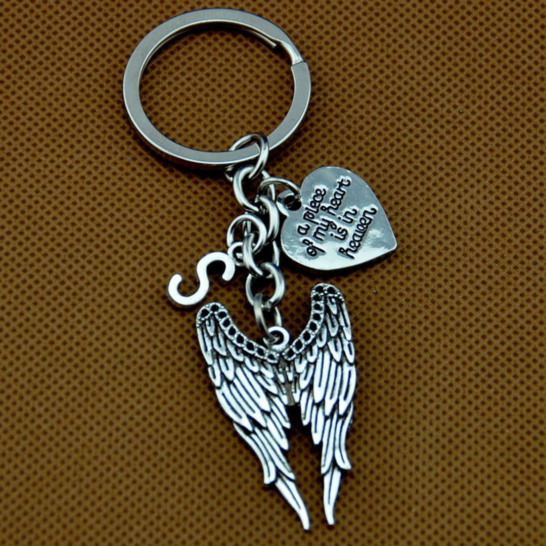 Angel Wing Keychain Memorial Key Chain A Piece of My Heart - Etsy