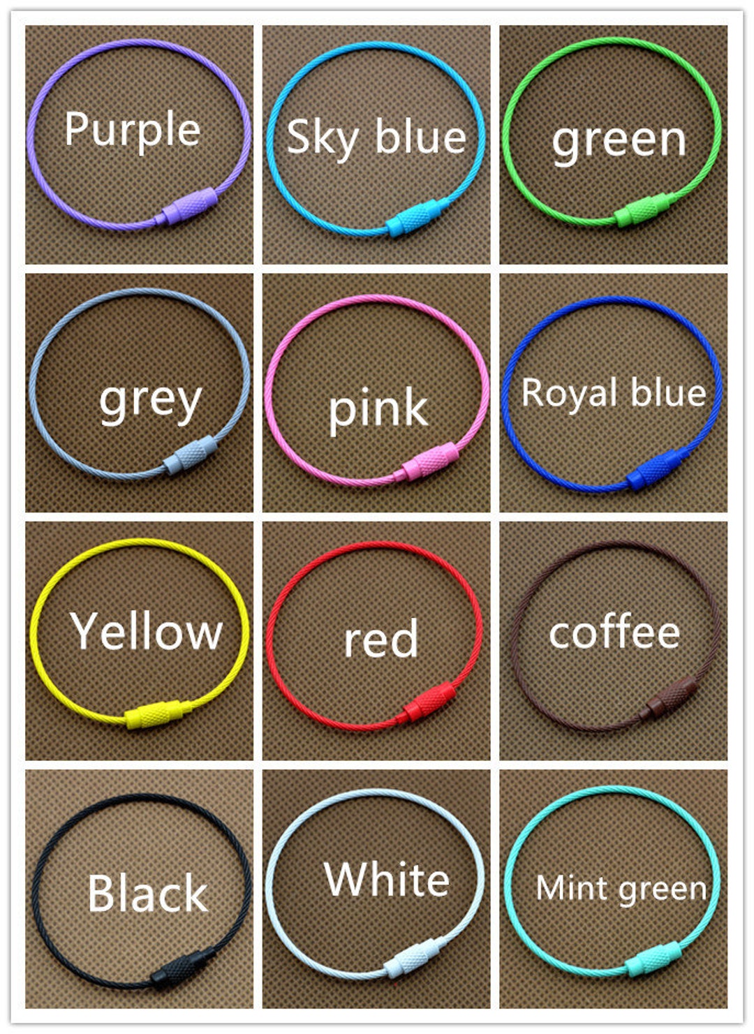 Stainless Steel Wire Keyrings Cable Rope Key Holder Cable Wire，1 ...