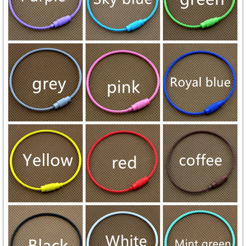 Stainless Steel Wire Keychain Cable Key Ring - Etsy