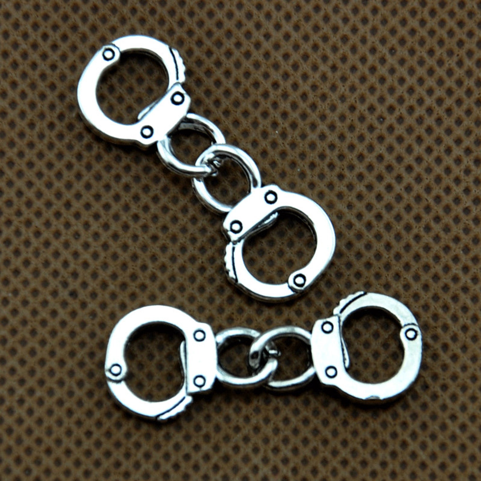 10 Pair of handcuff charms antique silver toneAntique Silver | Etsy