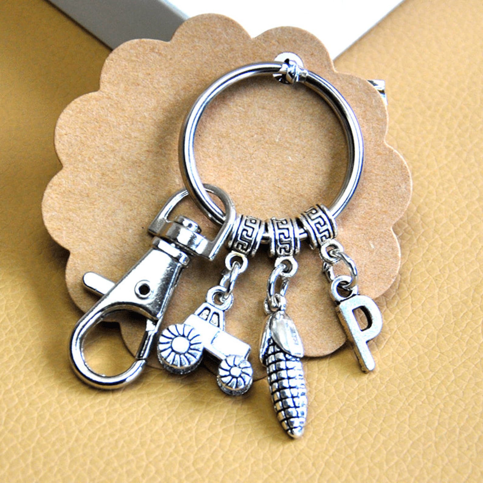 Tractor Keychain SMALL Tractor Keyring Dad Keychain Boyfriend - Etsy