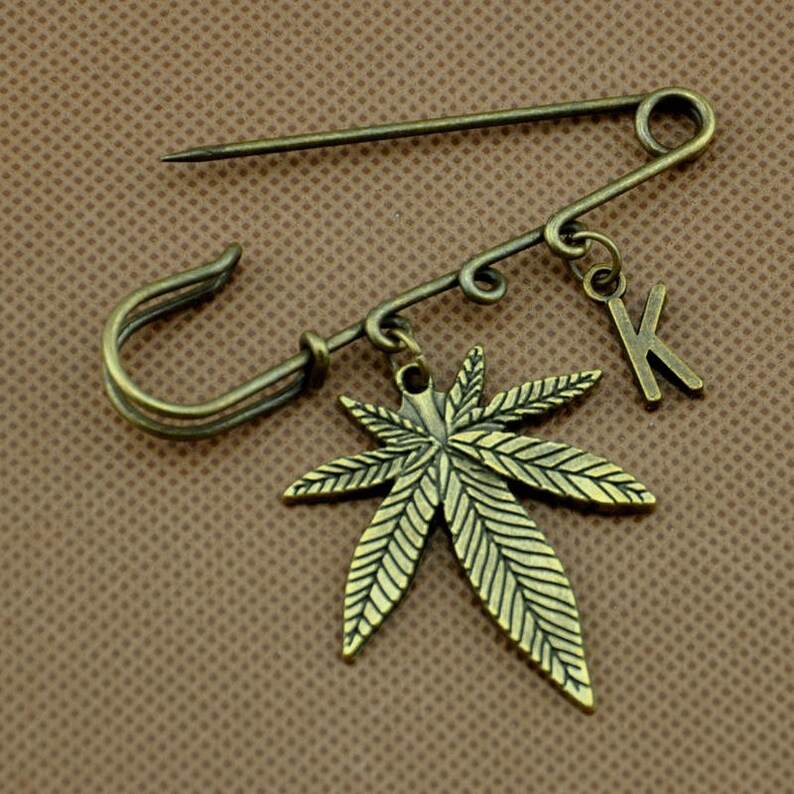 Hemp/cannabis Leaf Brooch. Medical Marijuana Brooch.antique | Etsy