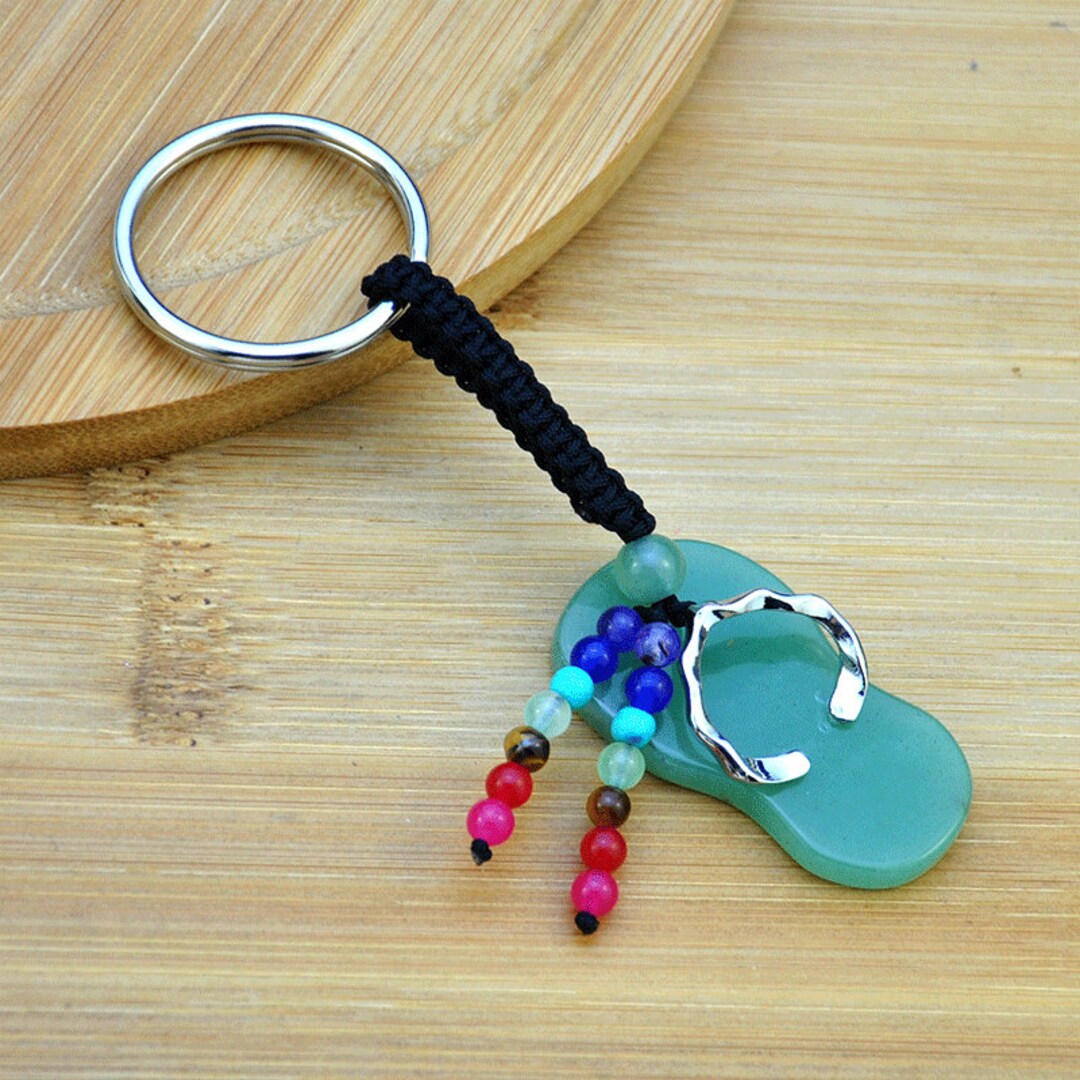 Handmade Natural Mix Crystal Slippers Pendant With 7 Chakra Beads ...