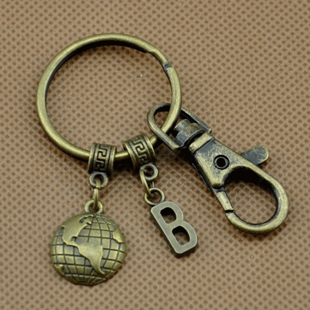 World Keyring World Keychain Globe Key Ring Globe Key - Etsy