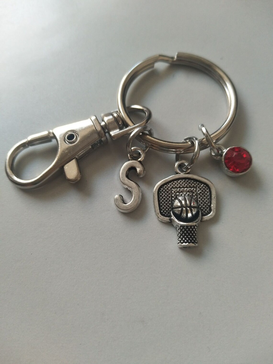 Basketball Key Ring Basketball Net Keychain With Birthstone - Etsy