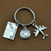 Travel Keyringglobe and Airplane Keychain Hand Stamped - Etsy