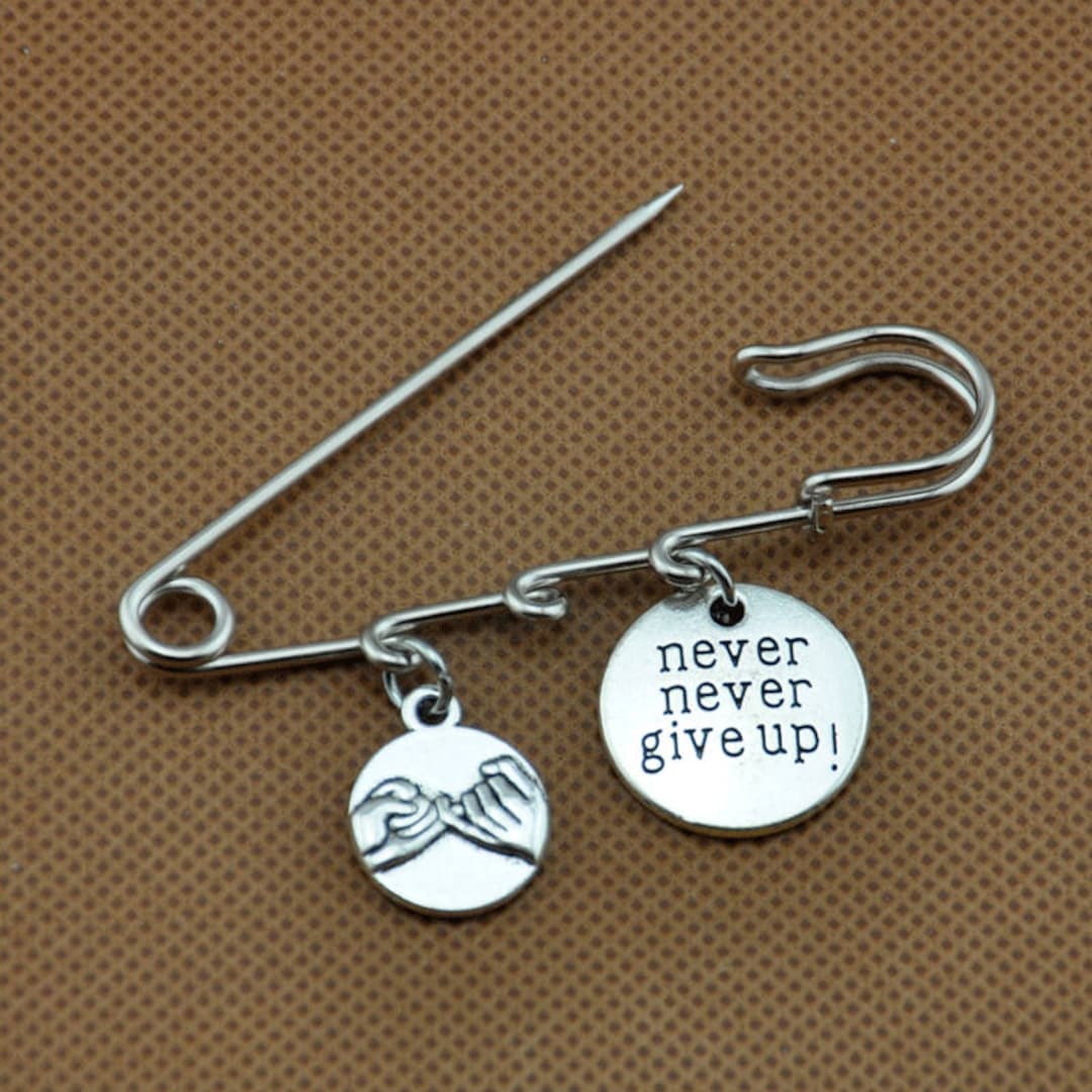 Never Give up Safety Pins，design A Safety Pins，pinky Promise Safety ...