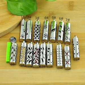 Aromatherapy Locket Necklace/keychain,cylinder Shape Stainless Steel ...