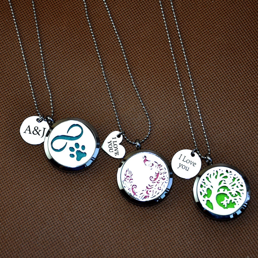 Aromatherapy Locket, Stainless Steel Aromatherapy Diffuser Necklace ...