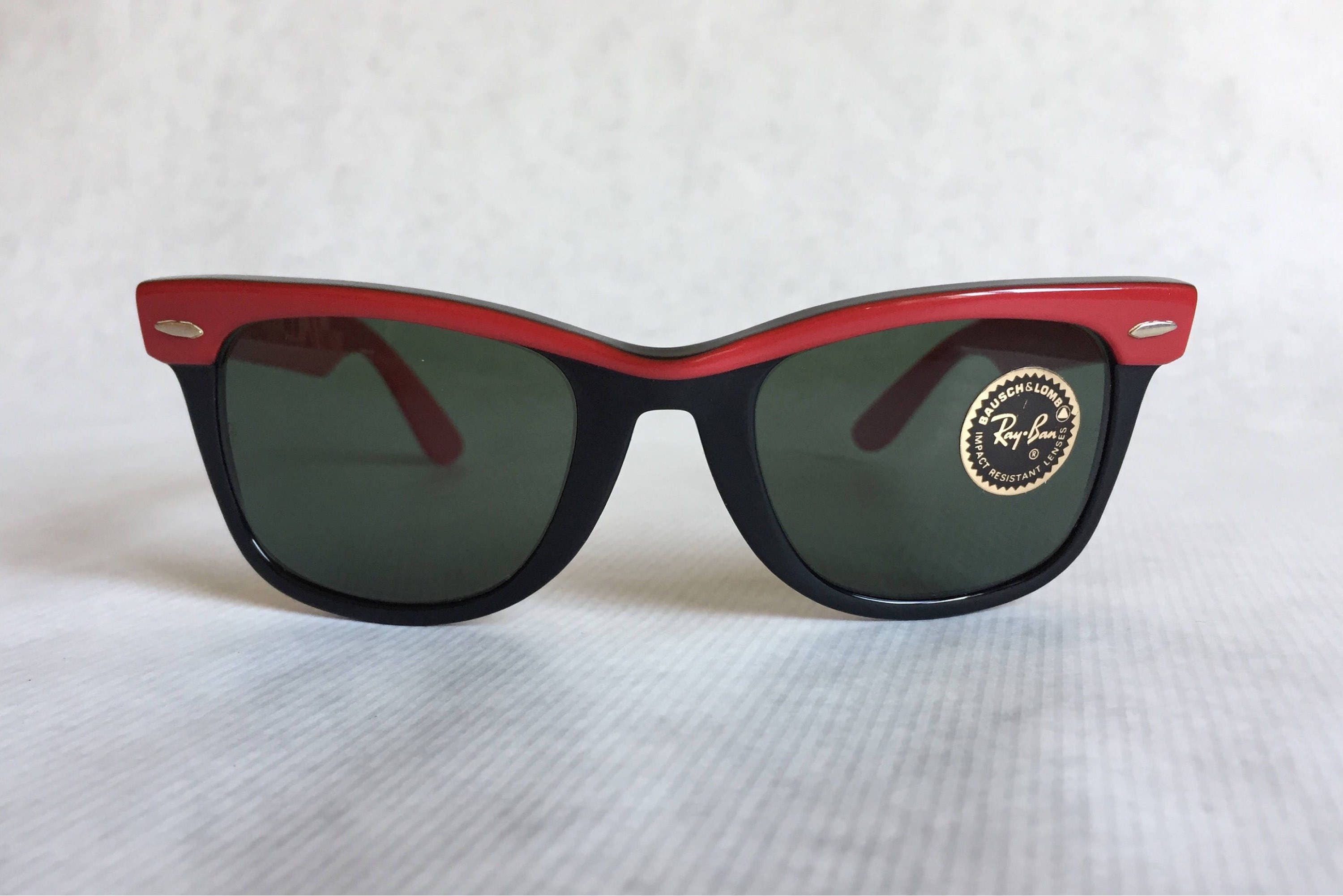 Ray-Ban by Bausch & Lomb WAYFARER Ruby Black Vintage Sunglasses New ...