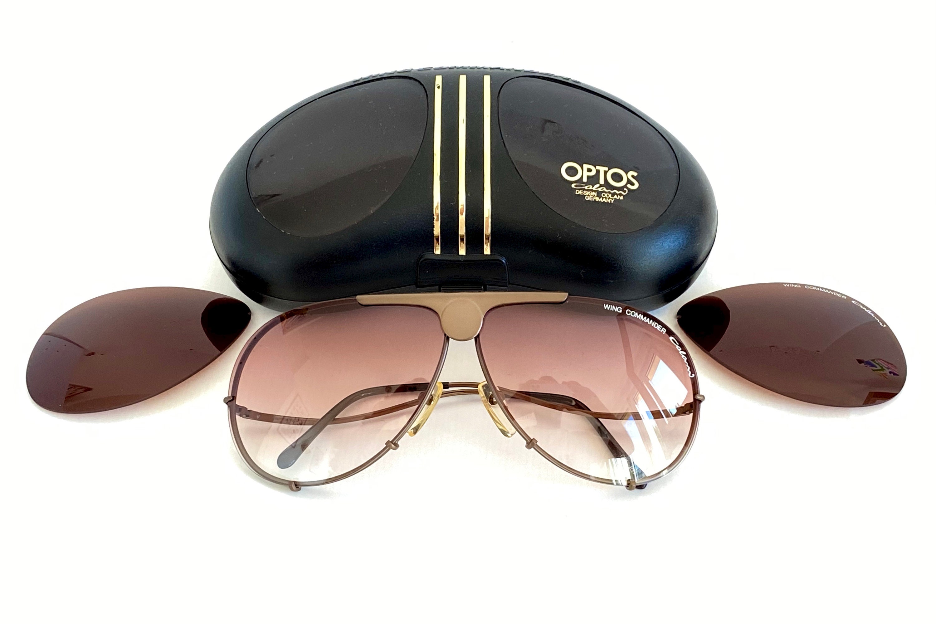 Vintage Optos Colani WING COMMANDER Sunglasses – Full Set – Made in Japan - New Old Stock