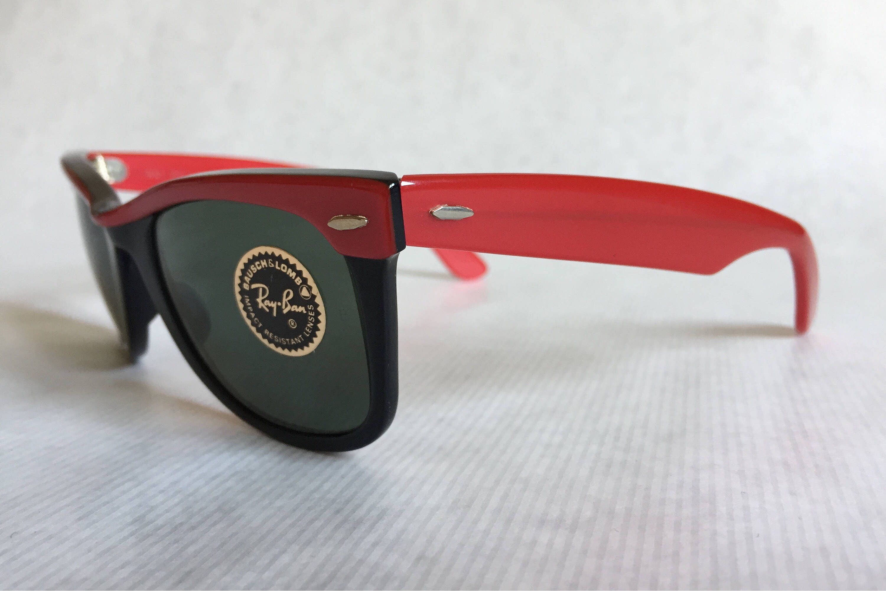 Ray-Ban by Bausch & Lomb WAYFARER Ruby Black Vintage Sunglasses New ...